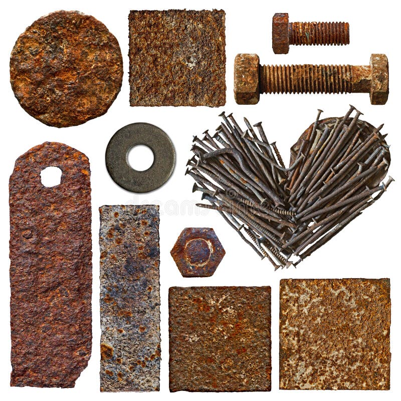 Set of old rusty objects stock image. Image of fracture - 29477105