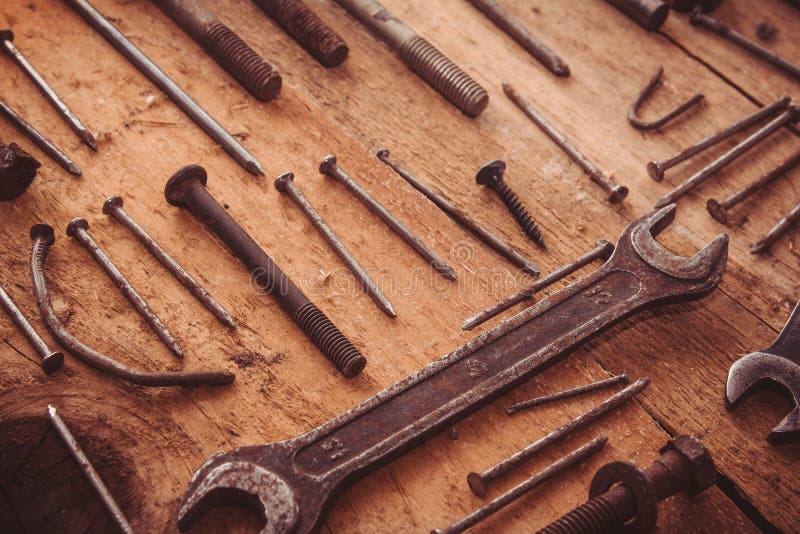 Set of old tools stock image. Image of retro, industrial - 66567045