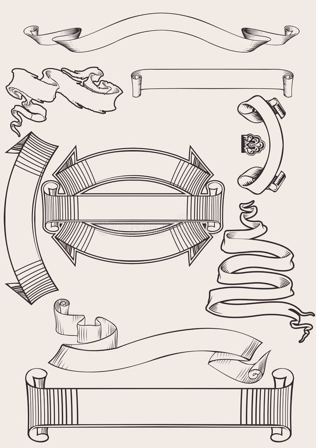 Set of Old Vintage Banners stock vector. Illustration of ancient - 20645637