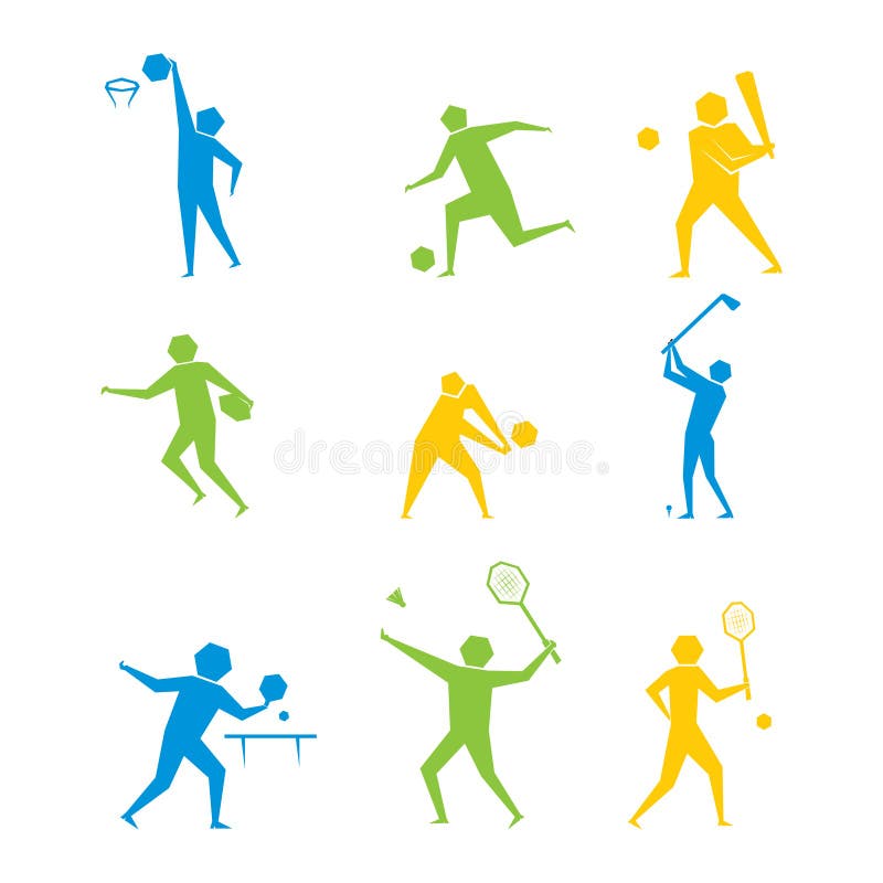 Set of olympic game design stock vector. Illustration of rugby - 55716229