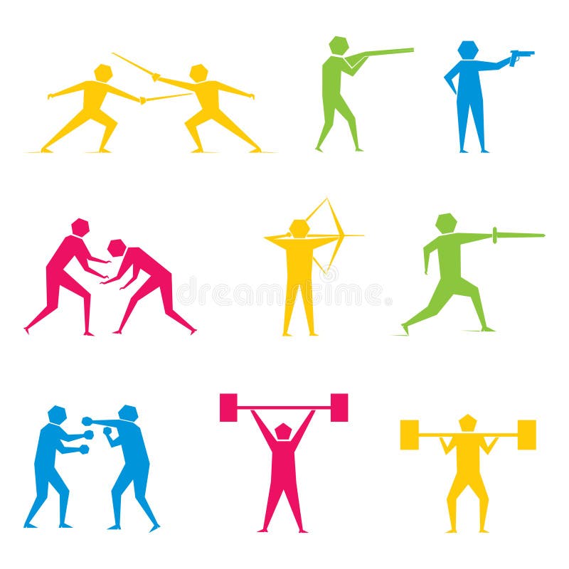 Set of olympic game design stock vector. Illustration of green - 55716077