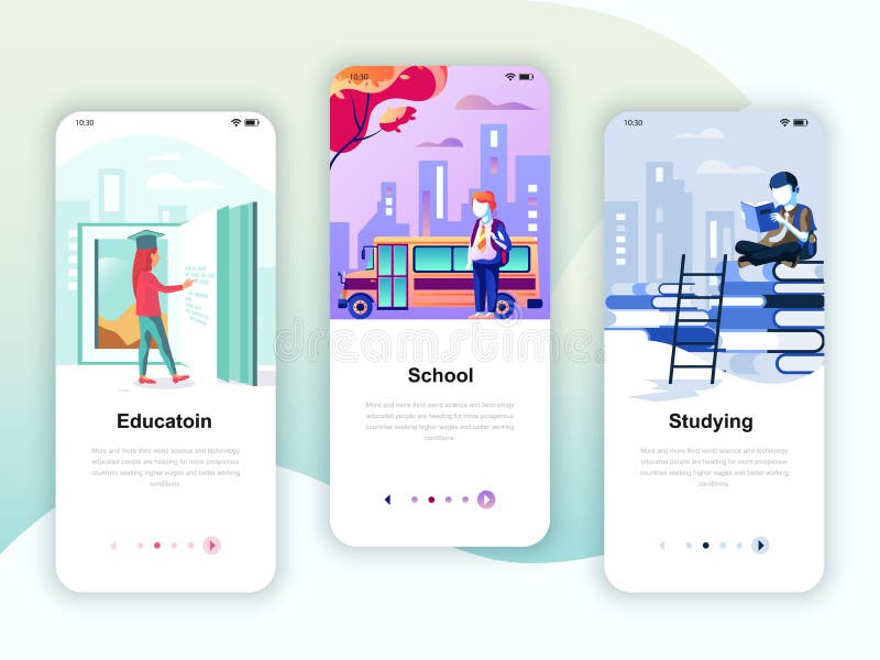 Set of Onboarding Screens User Interface Kit for Education, School ...