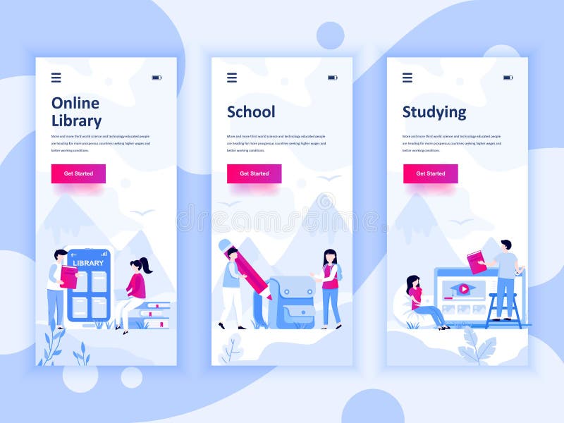 Set of Onboarding Screens User Interface Kit for Education, School ... Set of Onboarding Screens User Interface Kit for Education, School ...