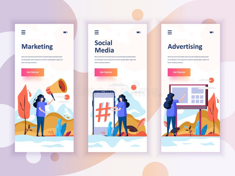 Set of Onboarding Screens User Interface Kit for Marketing, Social ... Set of Onboarding Screens User Interface Kit for Marketing, Social ...