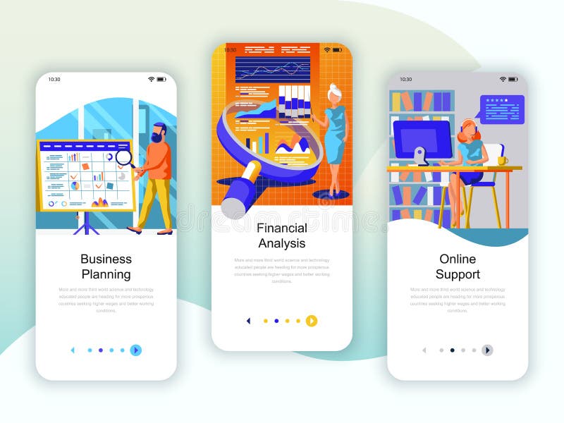 Set of Onboarding Screens User Interface Kit for Planning, Financial ...