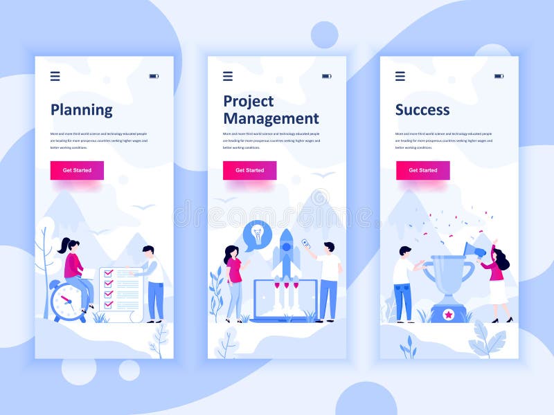 Set Of Onboarding Screens User Interface Kit For Shopping E Commerce Banking Mobile App