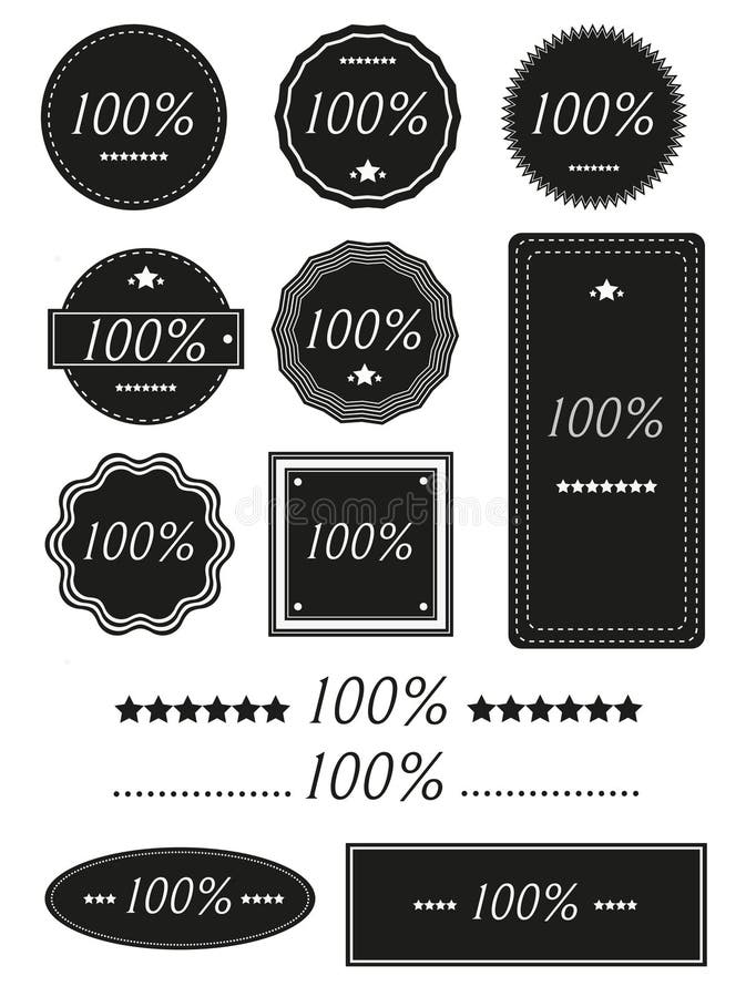 Set of One Hundred Percent Badges,Label Stock Vector - Illustration of ...