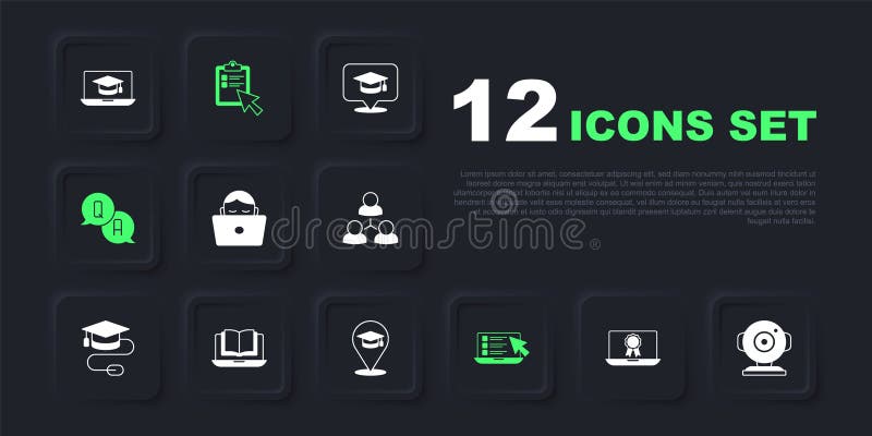 Set Online Education with Diploma, Web Camera, Student Working Laptop ...