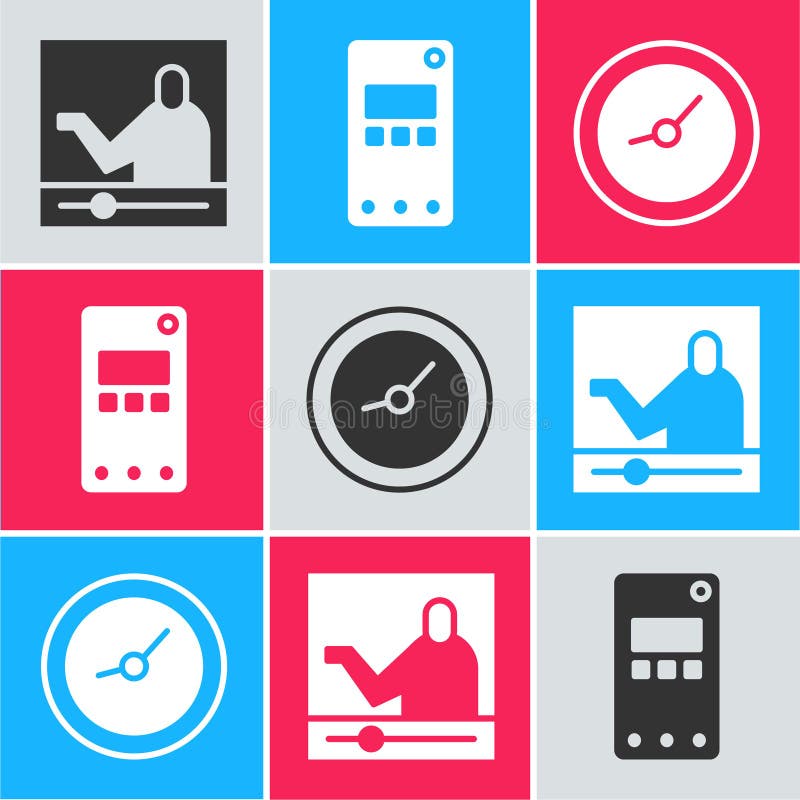 Set Online Education, Mobile Phone and Clock Icon. Vector Stock Vector ...