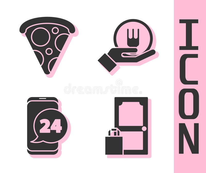 Set Online Ordering and Delivery, Slice of Pizza, Food Ordering and ...