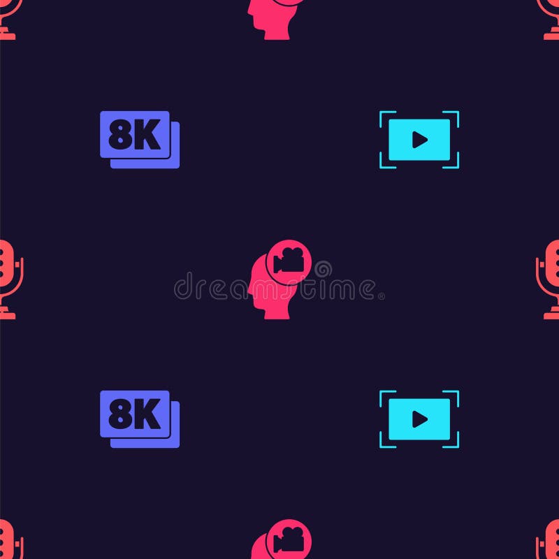 Set Online Play Video, 8k Ultra HD, Head with Camera and Microphone on ...