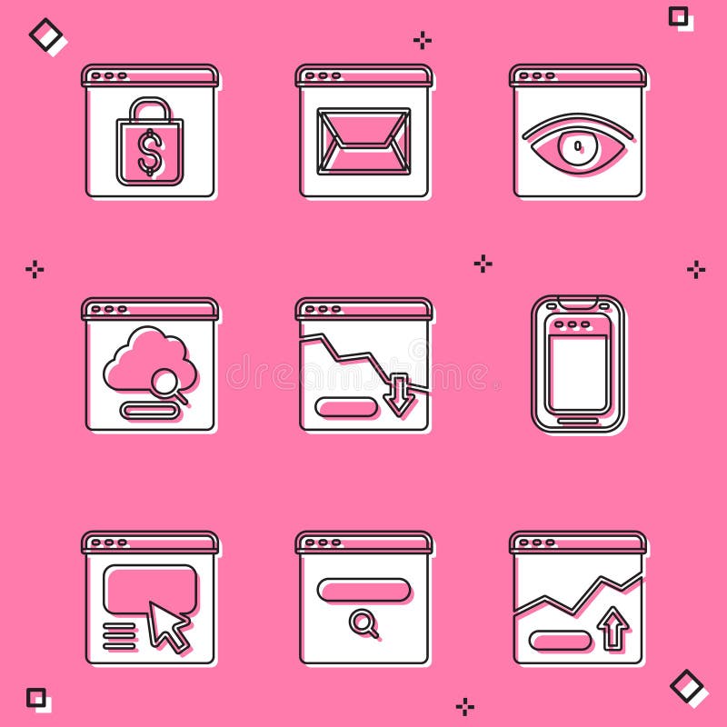 Set Online Shopping on Screen, Website and Mail, Browser Incognito Window, Cloud Technology Data ...