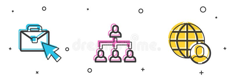 Set Online Working, Hierarchy Organogram Chart and Freelancer Icon ... Set Online Working, Hierarchy Organogram Chart and Freelancer Icon ...