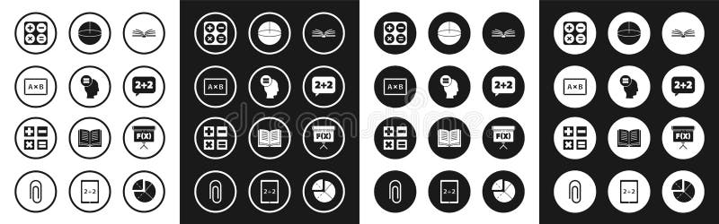 Set Open Book, Calculation, Chalkboard, Calculator, Equation Solution ... Set Open Book, Calculation, Chalkboard, Calculator, Equation Solution ...