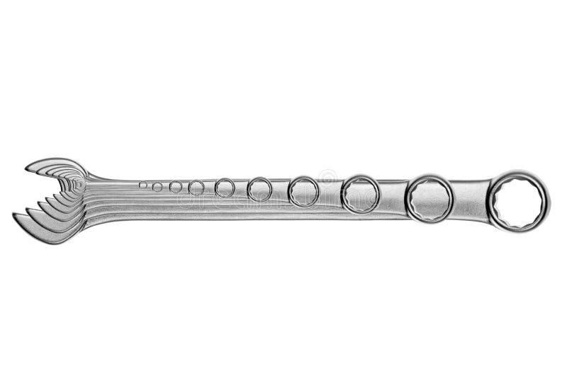 Set Open Box Wrench Spanner. Stock Image - Image of mechanical ...