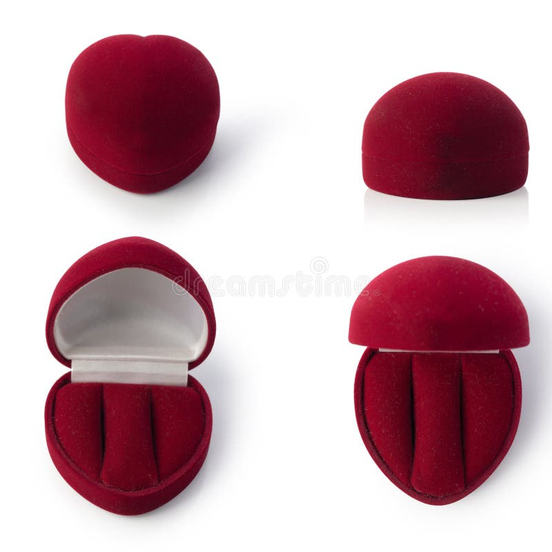 Closed Red Ring Box Isolated on White Background Stock Image - Image of ...