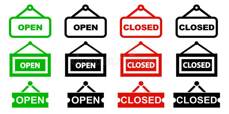 Set Open and Closed Signboard - Vector Stock Vector - Illustration of ...