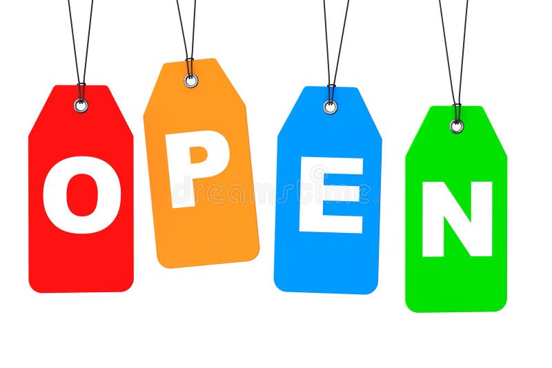 Open hanging sign stock vector. Illustration of business - 36011427