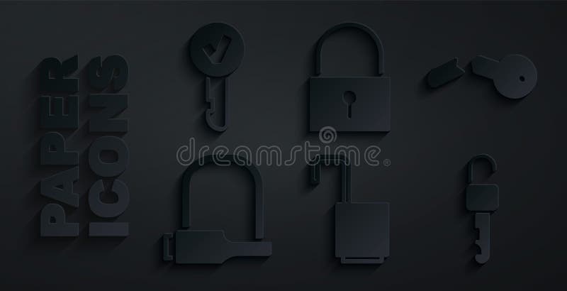 Set Open Padlock, Broken Key, Bicycle, Unlocked, Lock and Key Icon ... Set Open Padlock, Broken Key, Bicycle, Unlocked, Lock and Key Icon ...