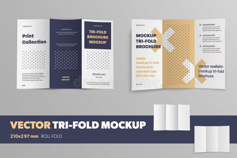 Set Of Open Vector Booklet On A Gray Background With A Pattern. Mockup ...