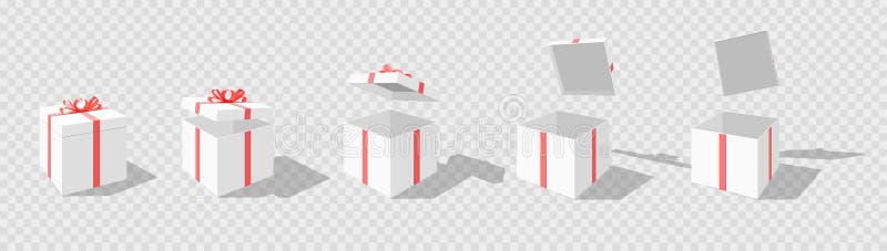 Set of Opening Boxes at Different Angles in Perspective. Pink Cardboard ...