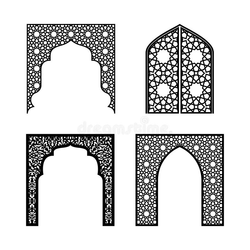 A Set of Openwork Arches in Silhouette Style for Laser Cutting ...