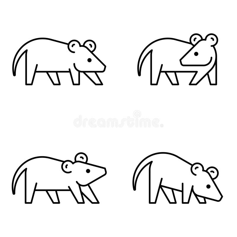 Set of Opossum logo stock vector. Illustration of cheerful - 388320454