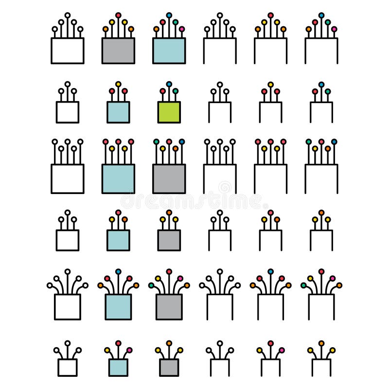 Set of Optical Cable Icon, Technology Information Web Network, Digital ...