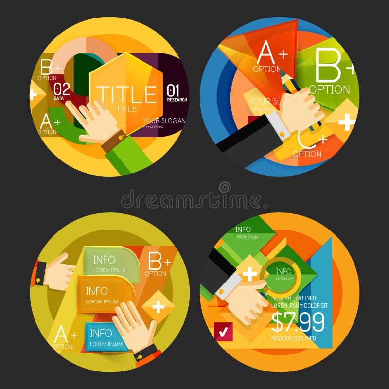 Set of Option Presentation Labels, Flat Design Web Stock Vector ...
