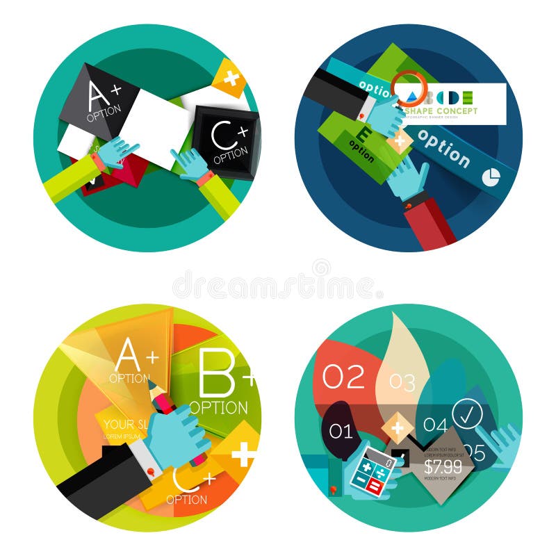 Set of Option Presentation Labels, Flat Design Web Stock Vector ...