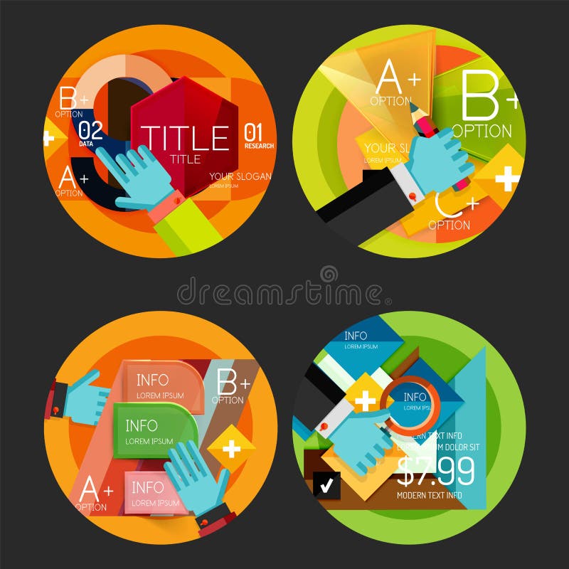 Set of Option Presentation Labels, Flat Design Web Stock Vector ...