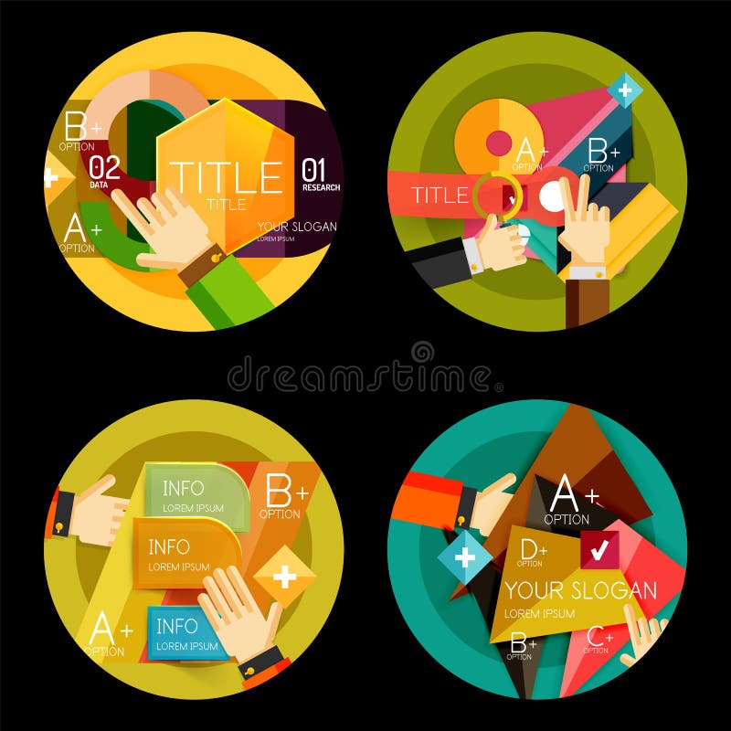 Set of Option Presentation Labels, Flat Design Web Stock Vector ...