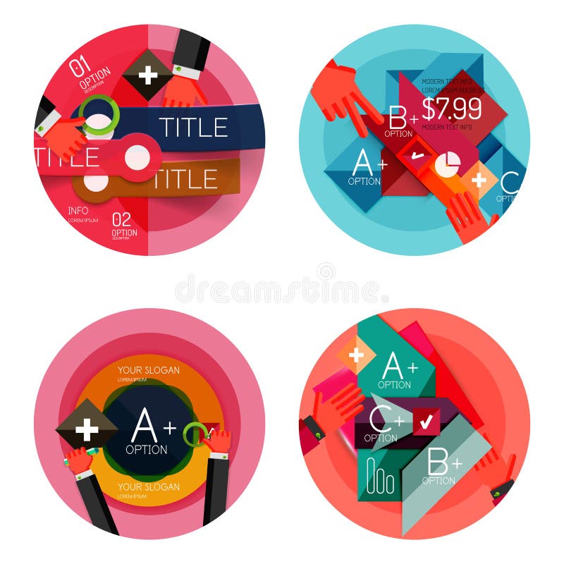 Set of Option Presentation Labels, Flat Design Web Stock Vector ...