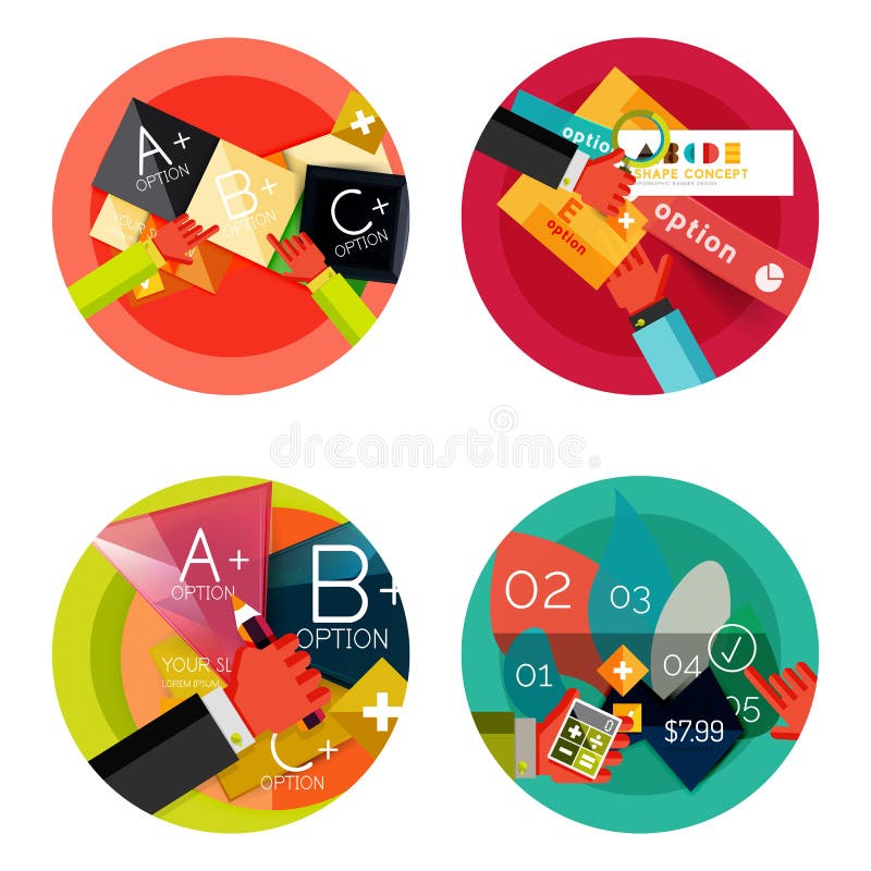 Set of Option Presentation Labels, Flat Design Web Stock Vector ...