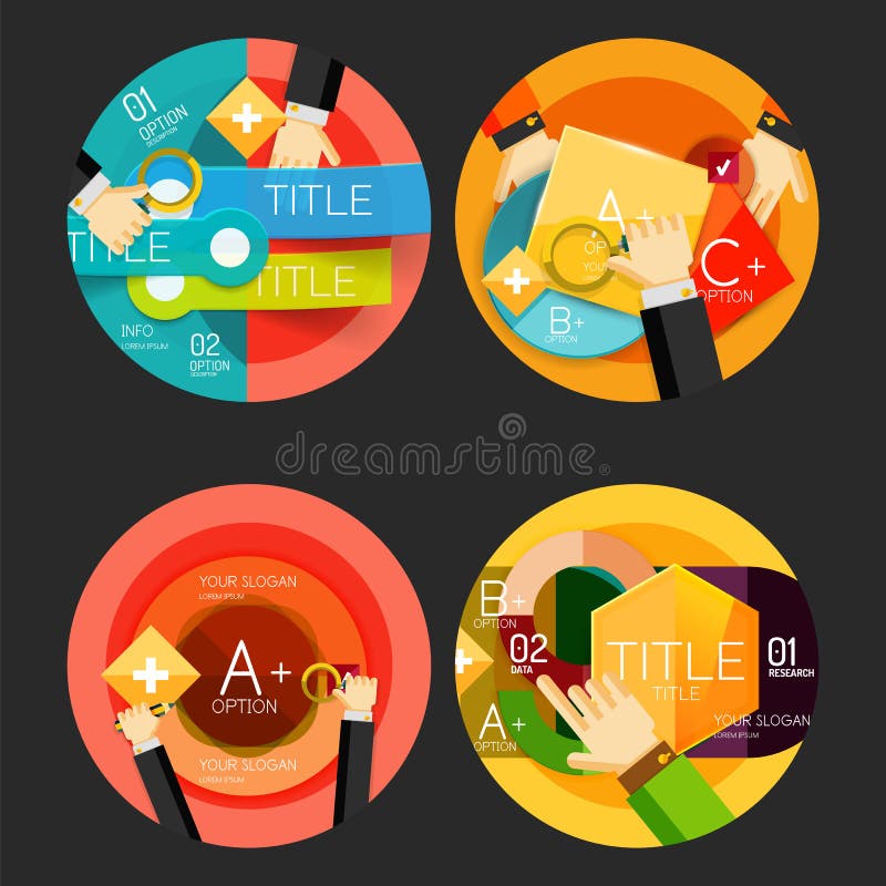 Set of Option Presentation Labels, Flat Design Web Stock Vector ...