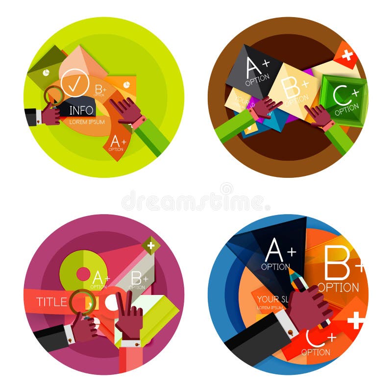 Set of Option Presentation Labels, Flat Design Web Stock Vector ...