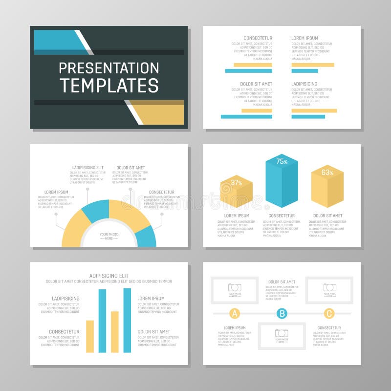 Set of Orange and Blue Template for Multipurpose Presentation Slides ...