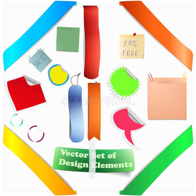 Set of Orange Elements for New Items Stock Vector - Illustration of ...