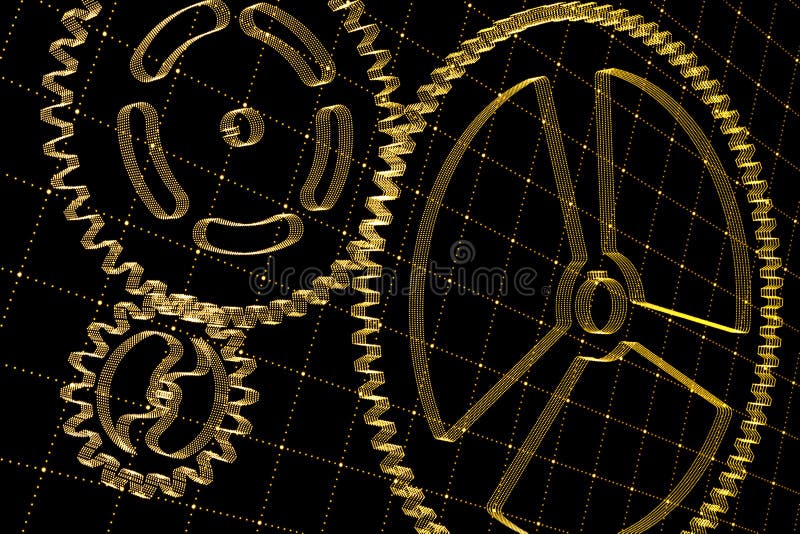 Set Orange Gears Cogs Virtual Screen Stock Illustrations – 6 Set Orange ...