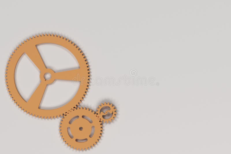 Set of Orange Gears and Cogs on White Background Stock Illustration ...