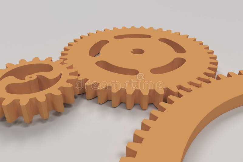 Set of Orange Gears and Cogs on Virtual Screen Stock Illustration ...