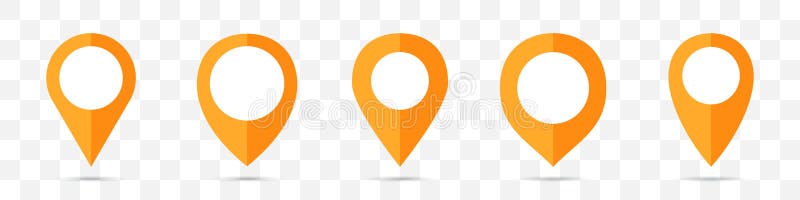 Set of Orange Map Pointers Icon in a Flat Design Stock Vector ...