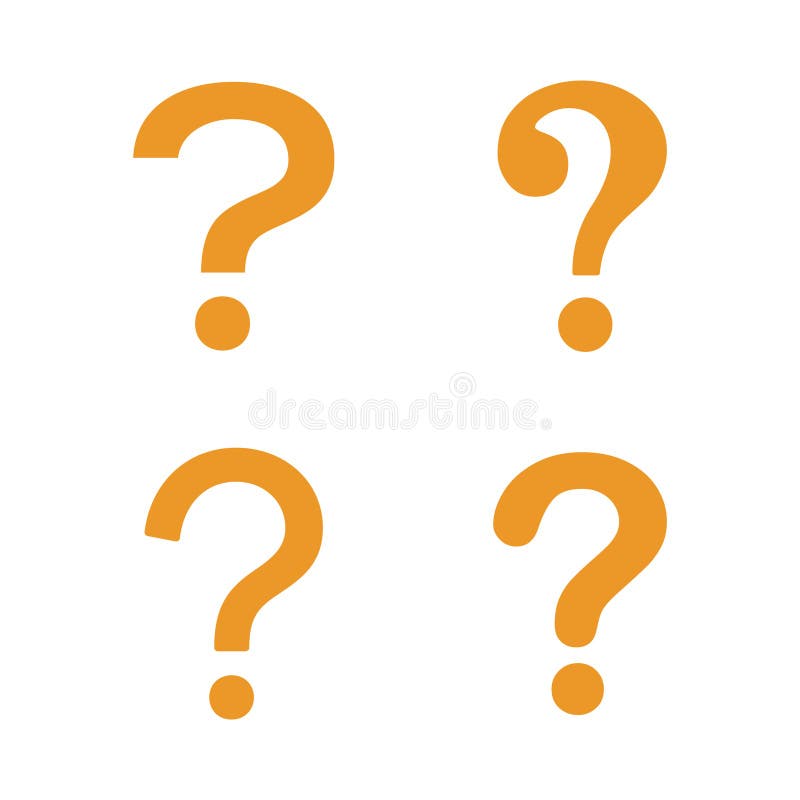 Set of Orange Question Mark Icon Isolated Flat Style Stock Illustration ...
