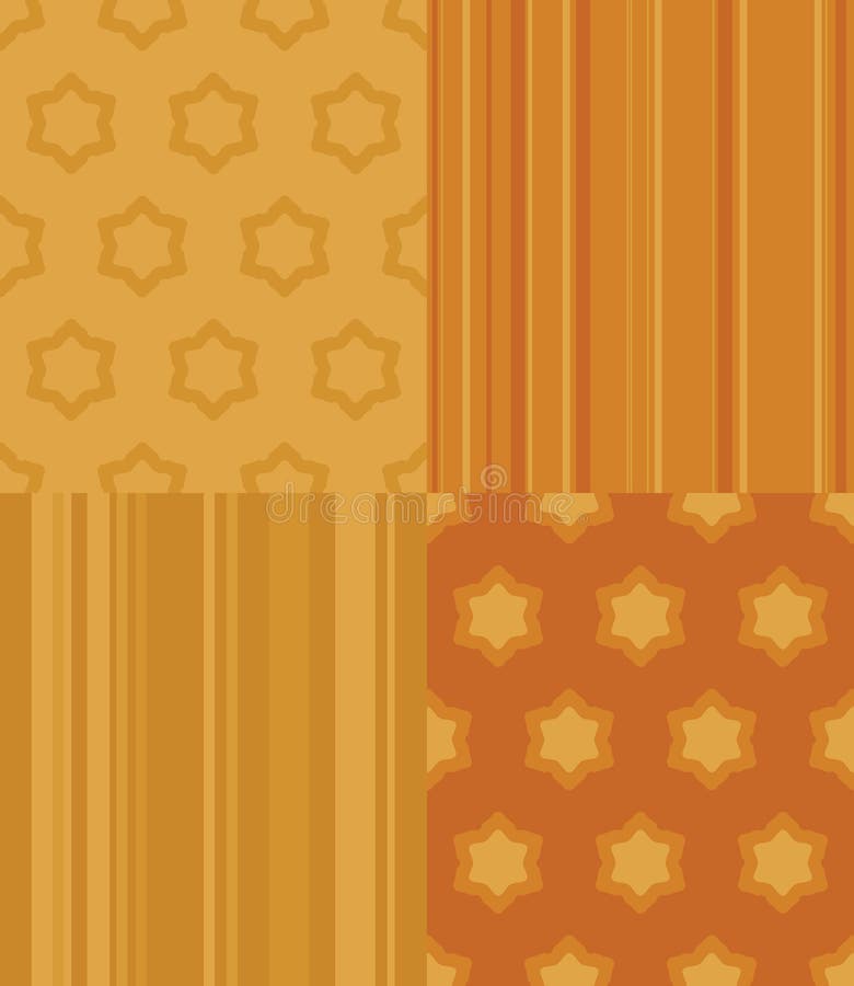 Set of Orange Star Seamless Pattern Stock Vector - Illustration of card ...