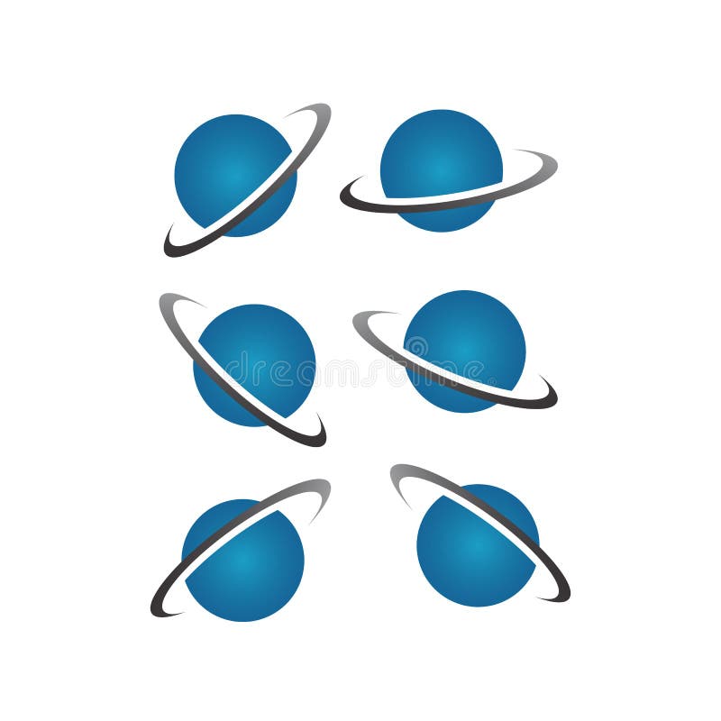 Set of Orbit Planet Logo Tech Design Satellite Web Rings Concept Vector ...