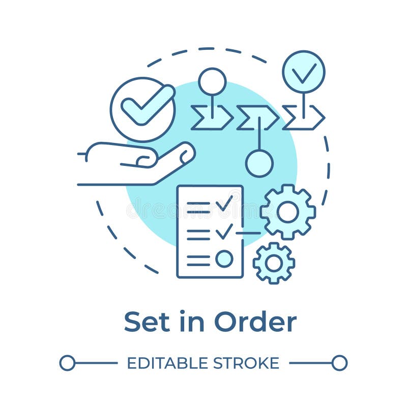 Set in Order Light Blue Concept Icon Stock Vector - Illustration of ...