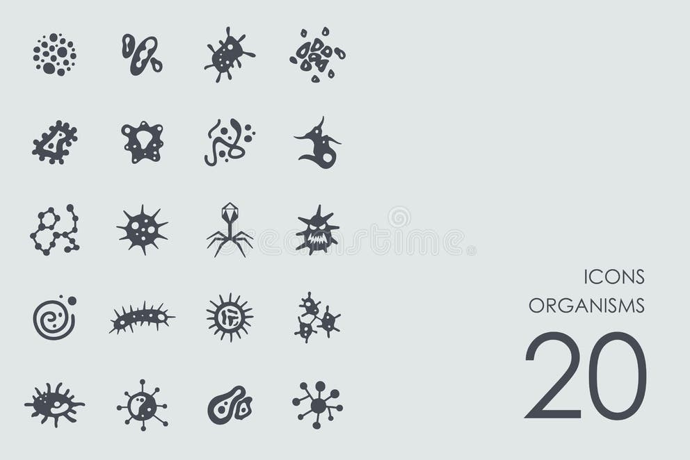 Set of organisms icons stock vector. Illustration of design - 79186326