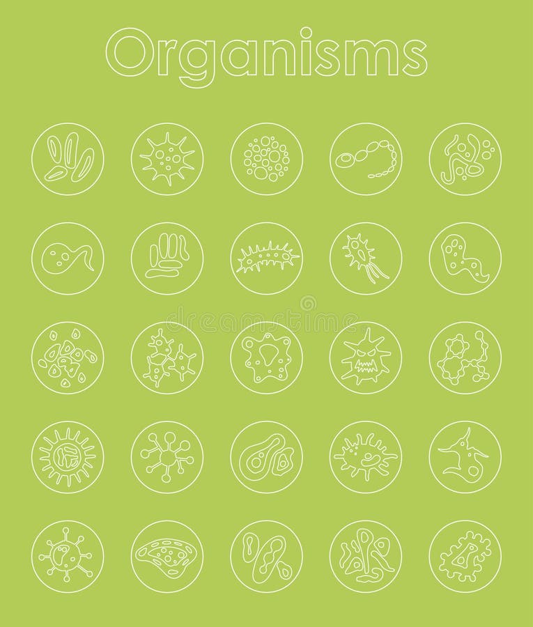 Set of Organisms Simple Icons Stock Vector - Illustration of disease ...