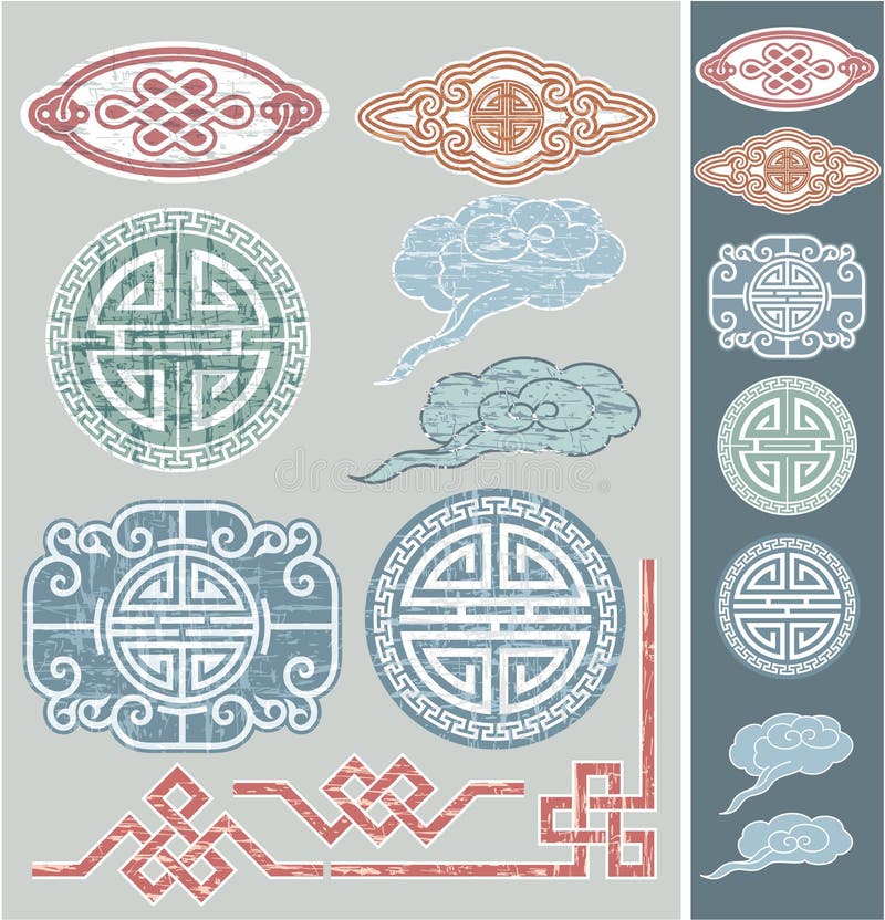 Set of Oriental Design Elements Stock Vector - Illustration of bullet ...