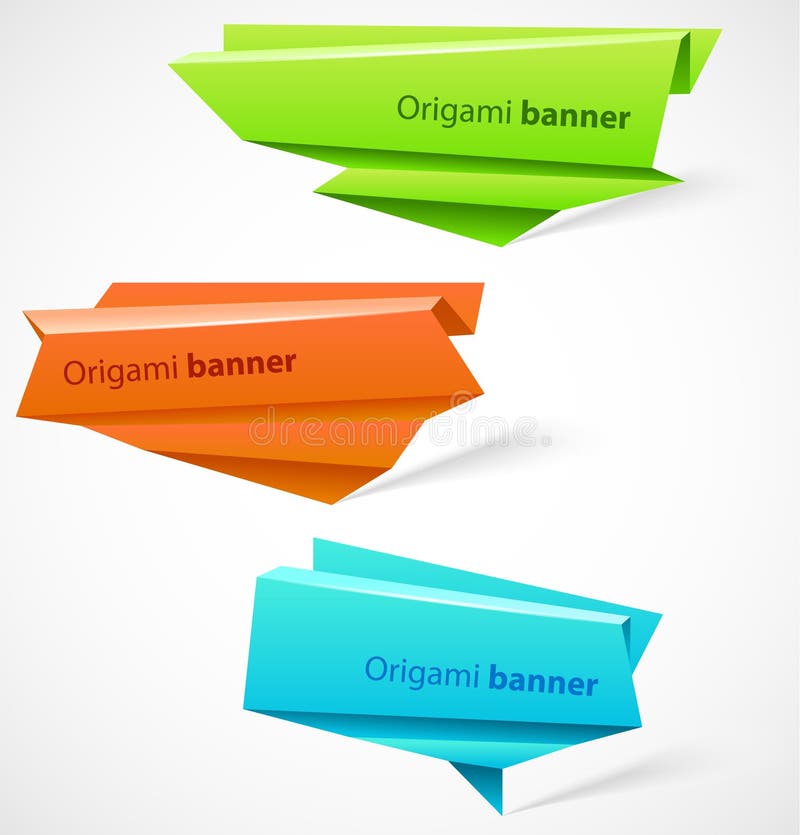 Origami Banners Set stock vector. Illustration of infographic - 29976290